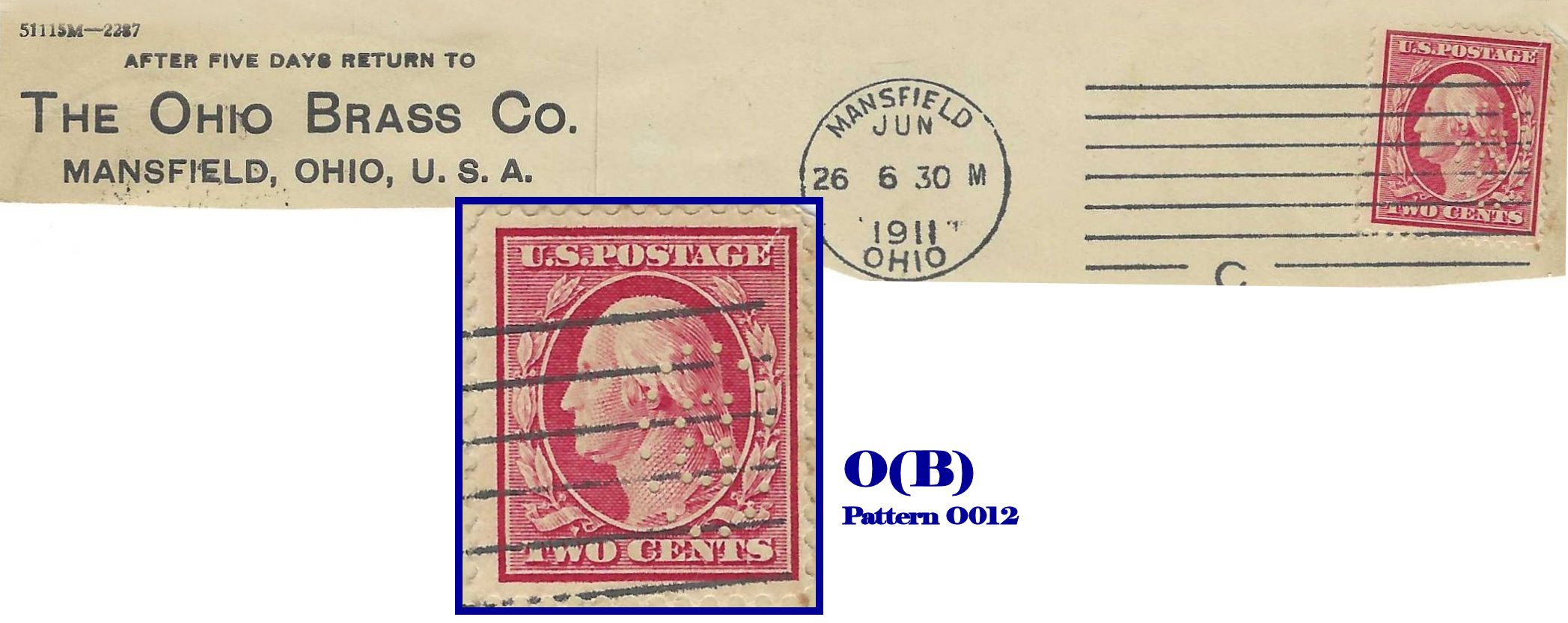 U.S. Perfin Covers: "O" Patterns
